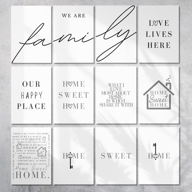 Family Prints: Set of 24 Home Quotes Wall Art (digital Download) - Etsy