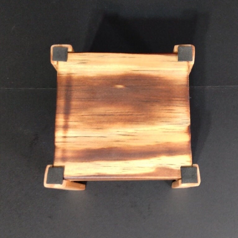 Rustic Wooden Coasters With Holder set of 4 - Etsy