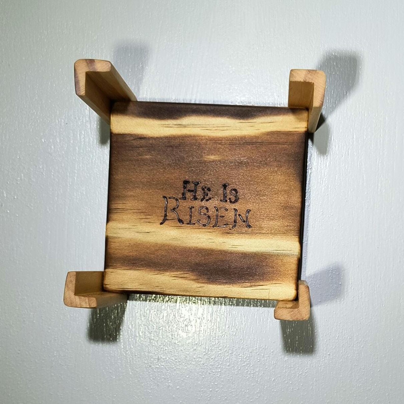 Rustic Wooden Coasters With Holder (set of 4) - Etsy