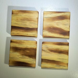 Rustic Wooden Coasters With Holder (set of 4) - Etsy