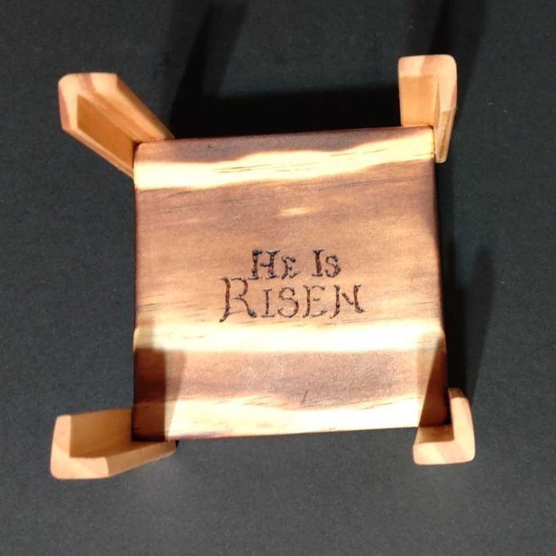 Rustic Wooden Coasters With Holder set of 4 - Etsy