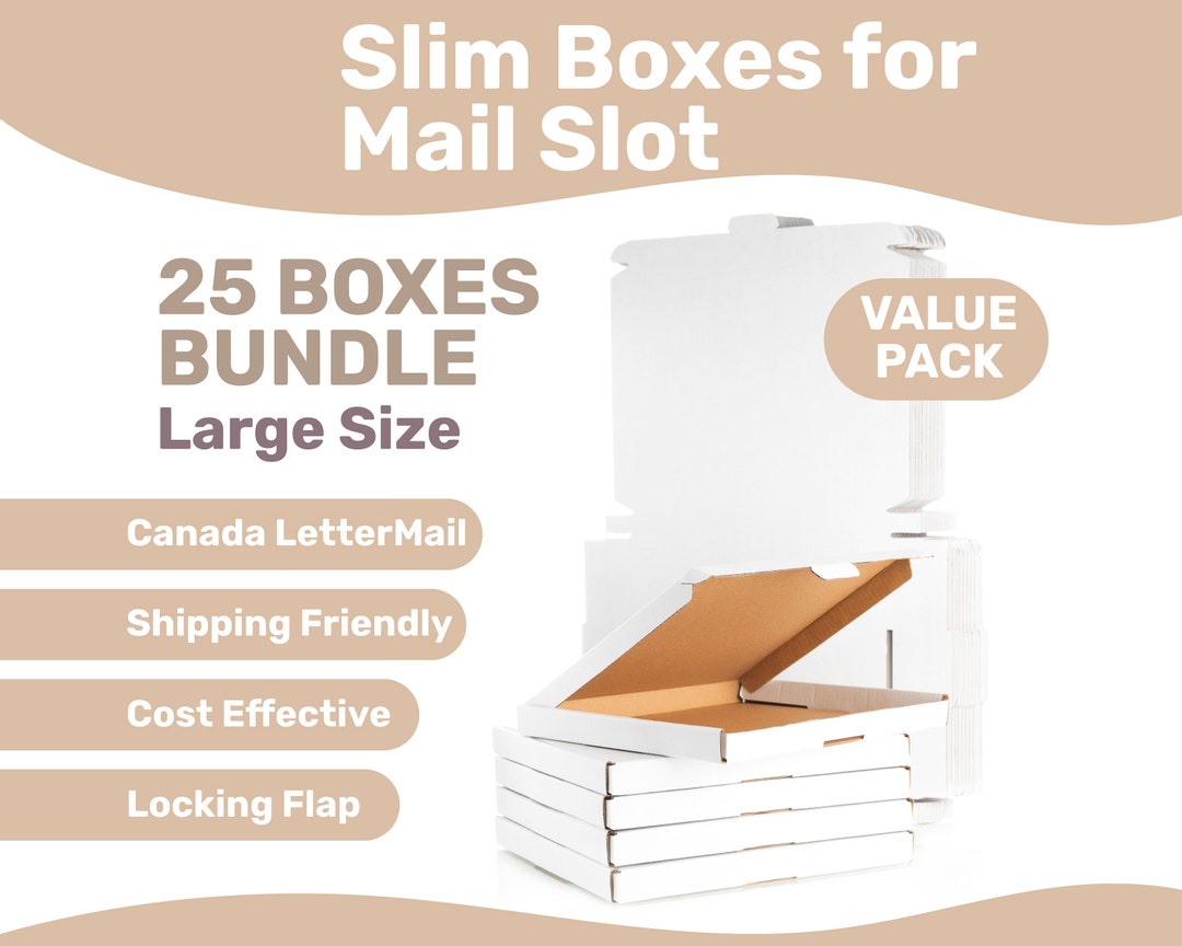25 Boxes Large 8x7x0.71 Inches for Letter Mail Oversized Canada Post ...