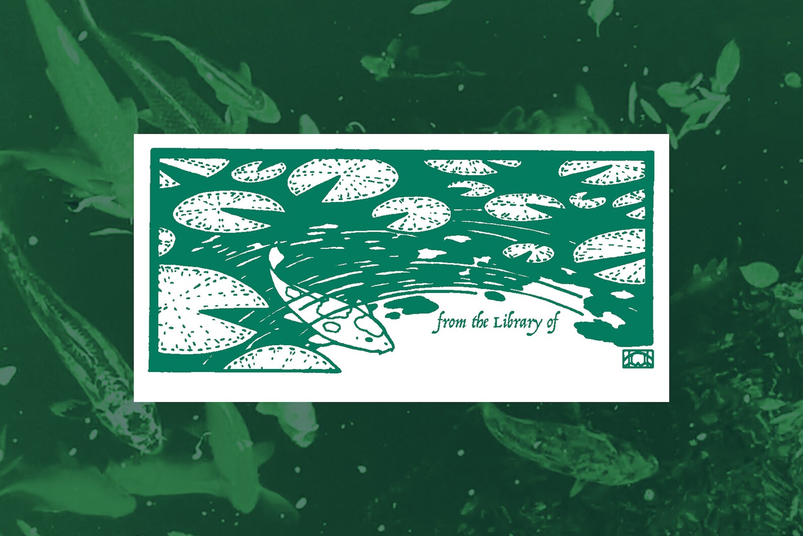 Emerald Koi Pond Printable Book Plate - Set of 10 per Page - (ex Libris ...
