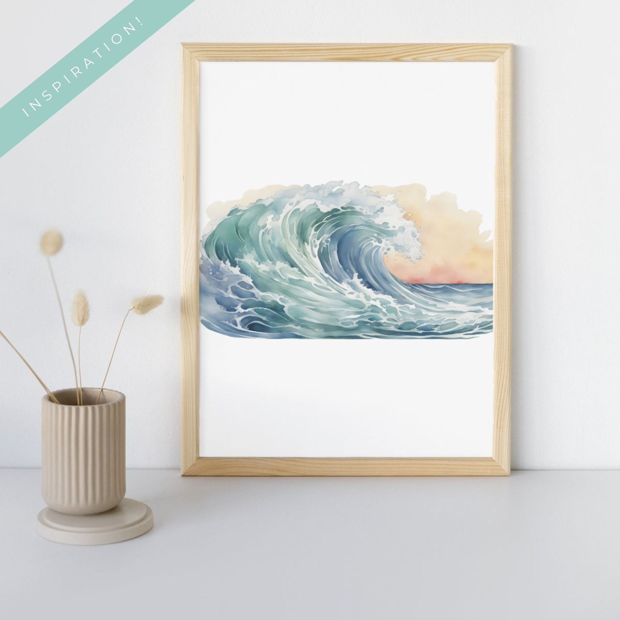 Ocean Waves Clipart Watercolor Wave Border Stationary Sea Waves Clipart ...