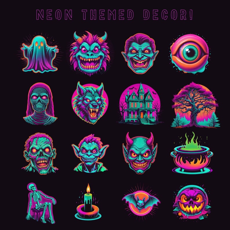 Neon Halloween Clipart - Halloween Ghost Pumpkin Clipart Halloween ...