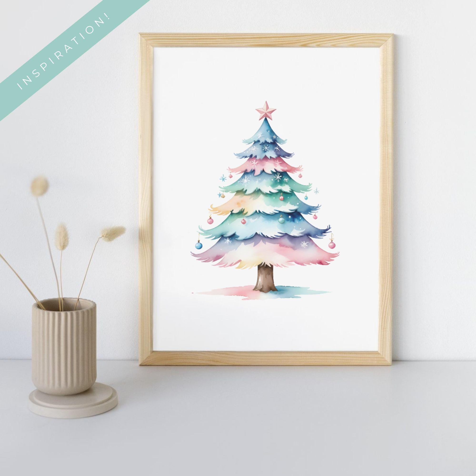 Rainbow Pastel Christmas Tree Clipart Pastel Pink Xmas Pastel Christmas ...