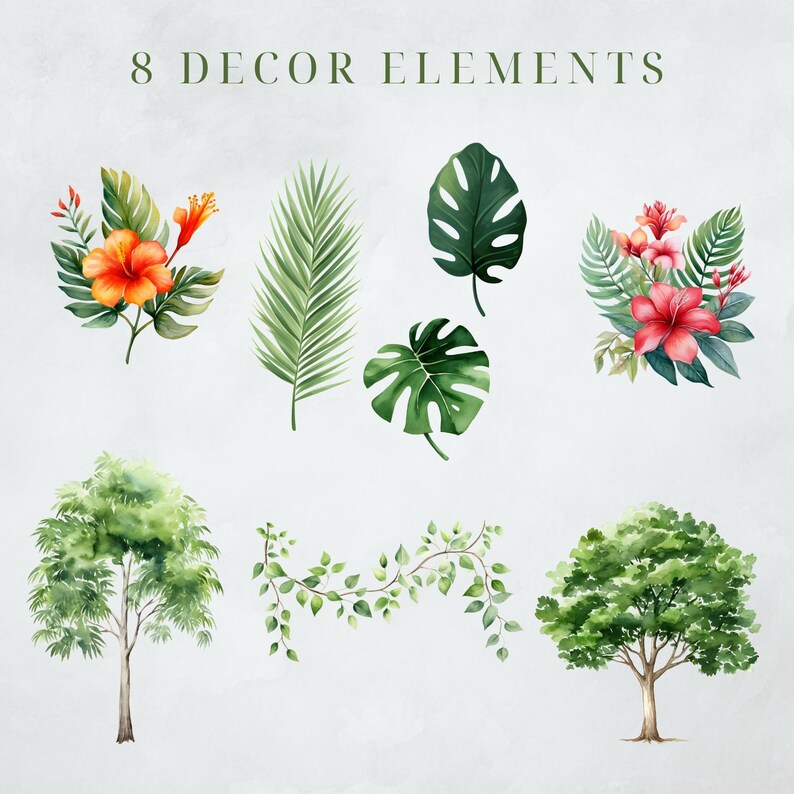 Watercolor Jungle Animals Clipart Baby Animal Png Safari Baby Animal ...