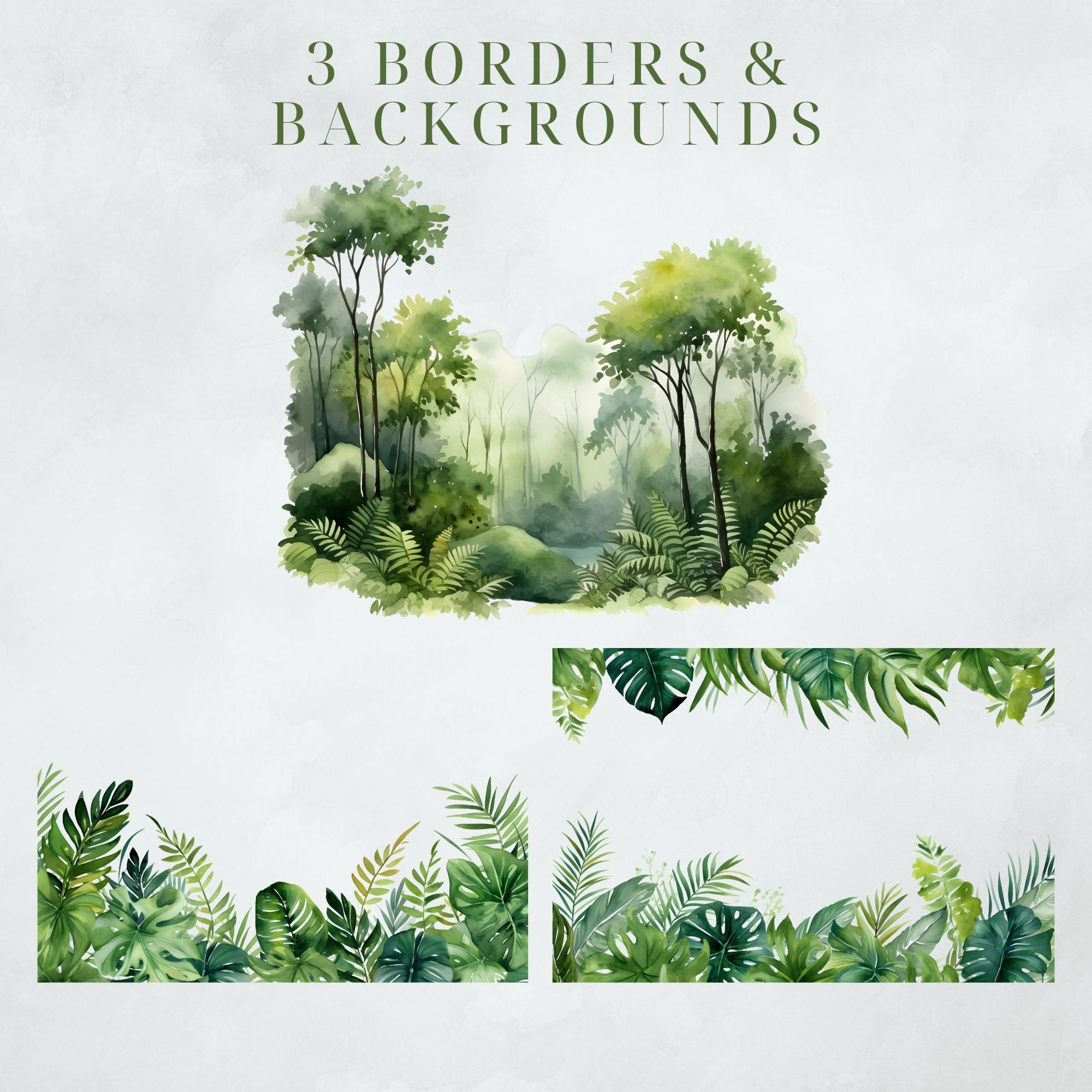 Watercolor Jungle Animals Clipart Baby Animal Png Safari Baby Animal ...