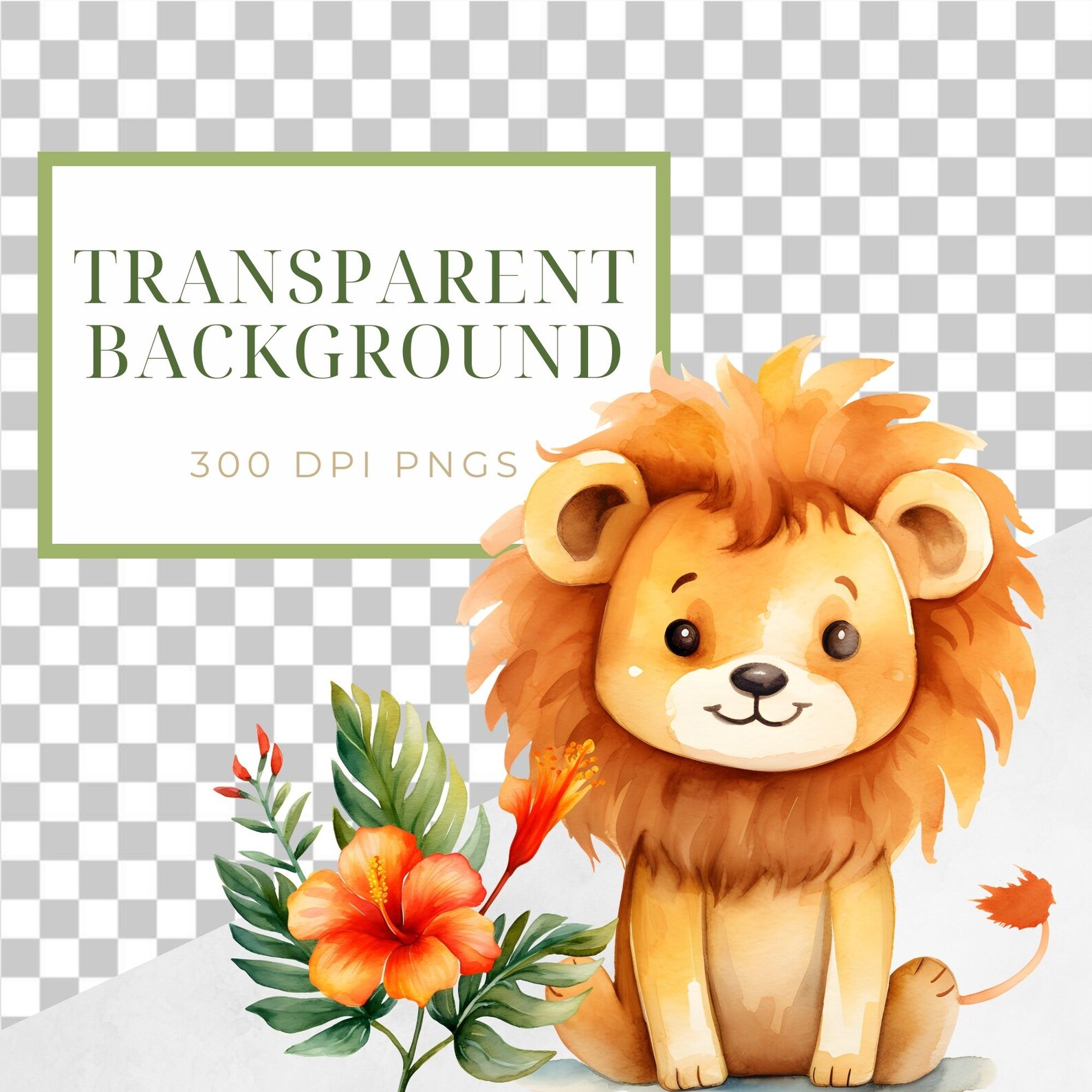 Watercolor Jungle Animals Clipart Baby Animal Png Safari Baby Animal ...
