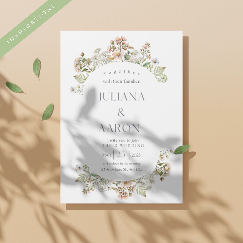 Wildflower Clipart Botanical Watercolor Floral Wedding Invitation Wild ...