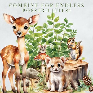 Woodland Nursery Forest Baby Animals Clipart Forest Animals Clip Art ...