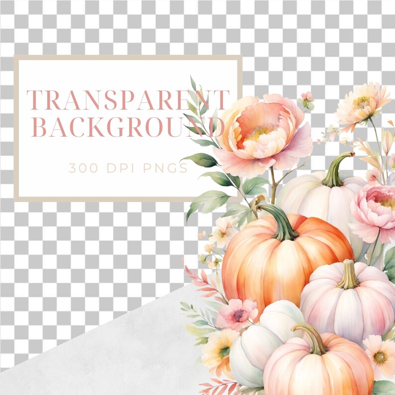 Watercolor Pastel Pumpkin Rustic Pumpkins Pastel Color Clipart Cozy ...