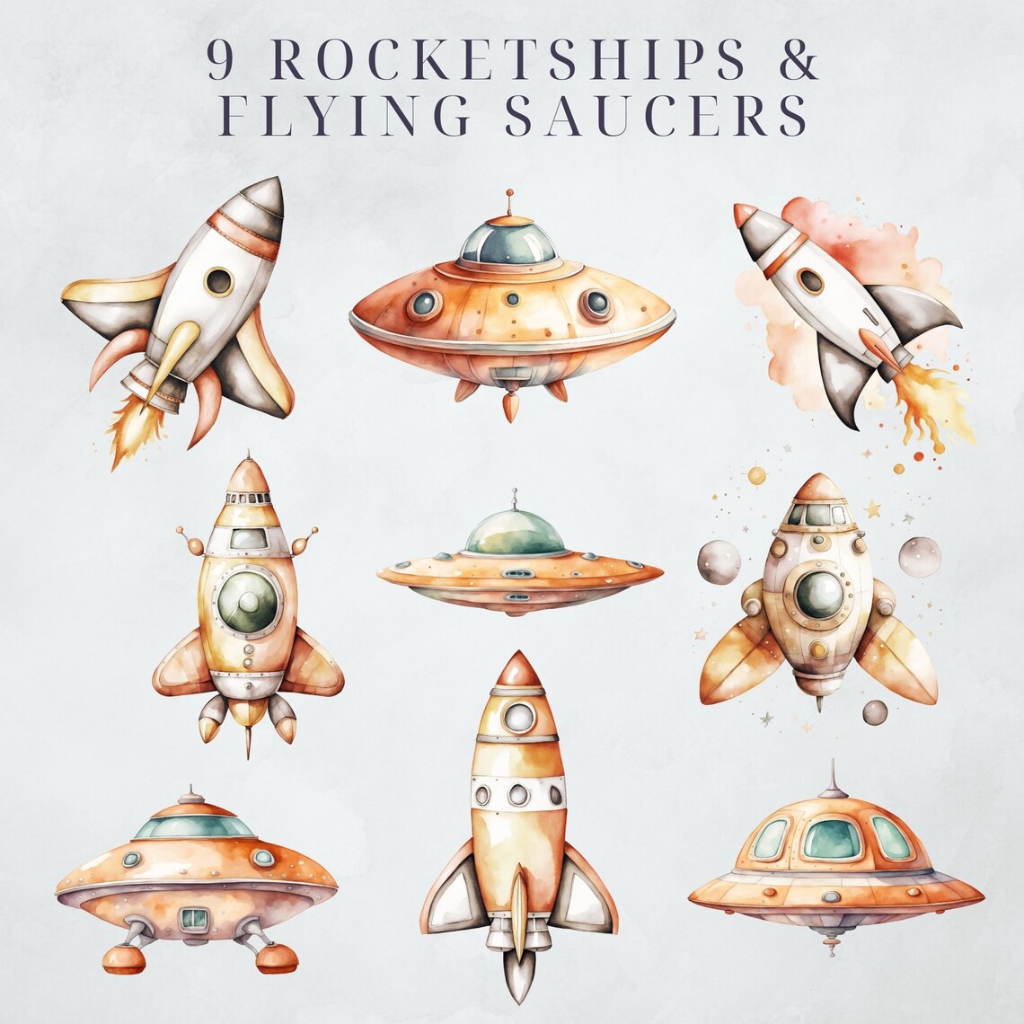 Astronaut Spaceship Planets Clipart Commercial Use Outerspace Clipart ...