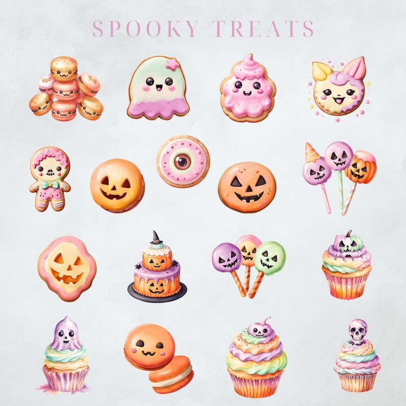 Pastel Halloween Sweets Clipart Cute Halloween Png Candyland Clipart ...