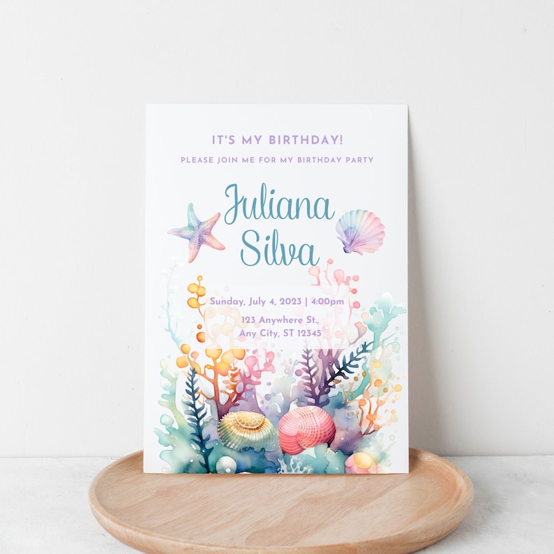 Watercolor Cute Mermaid PNG, Mermaid Clipart Bundle, Under the Sea, Sea ...