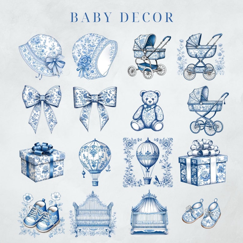 Blue Toile Clipart French Toile De Jouy Baby Boy Toy Chinoiserie ...