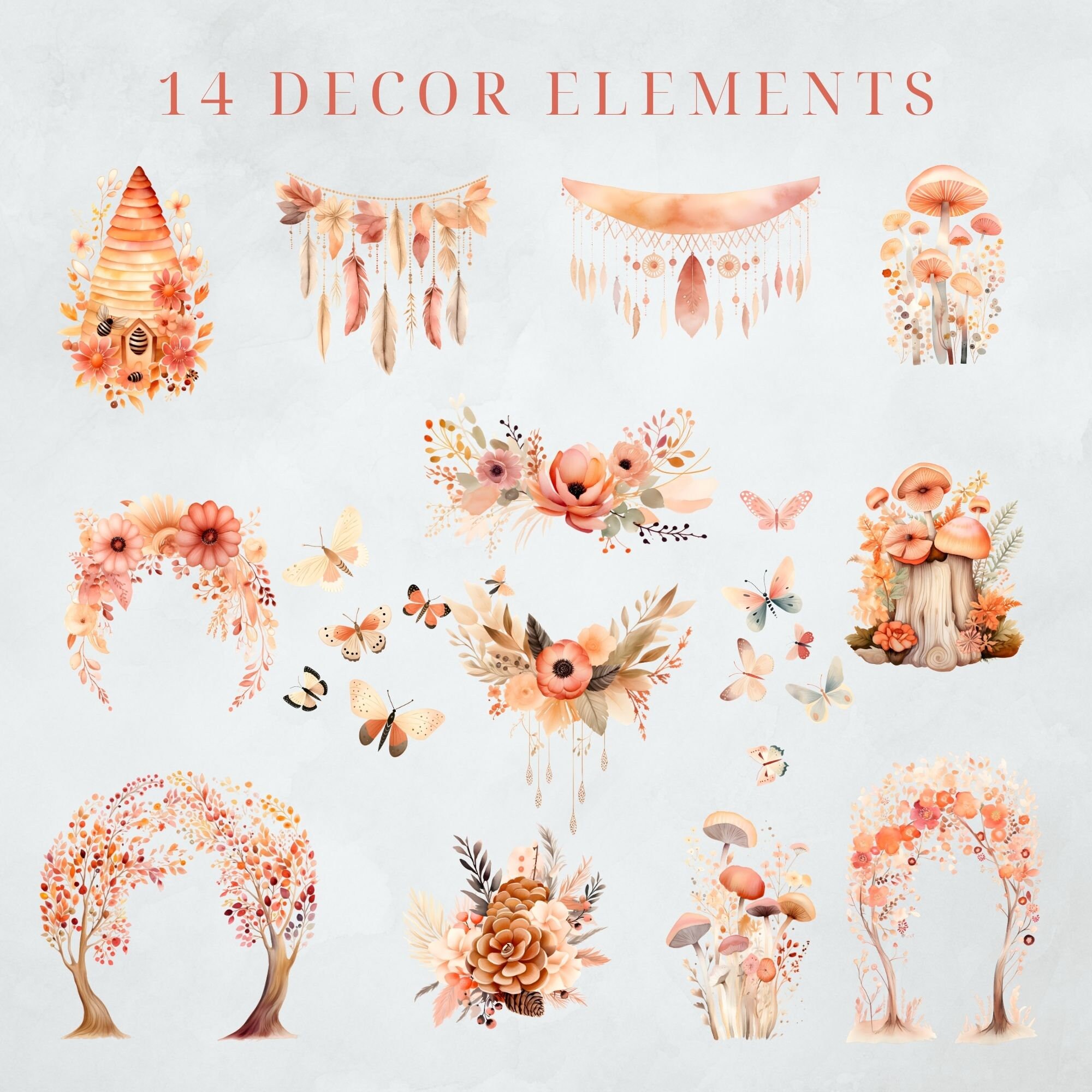 Watercolor Boho Woodland Transparent Png Boho Style Animals Transparent ...