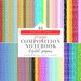 Composition Notebook Pattern Digital Paper, School Book Cover Paper ...