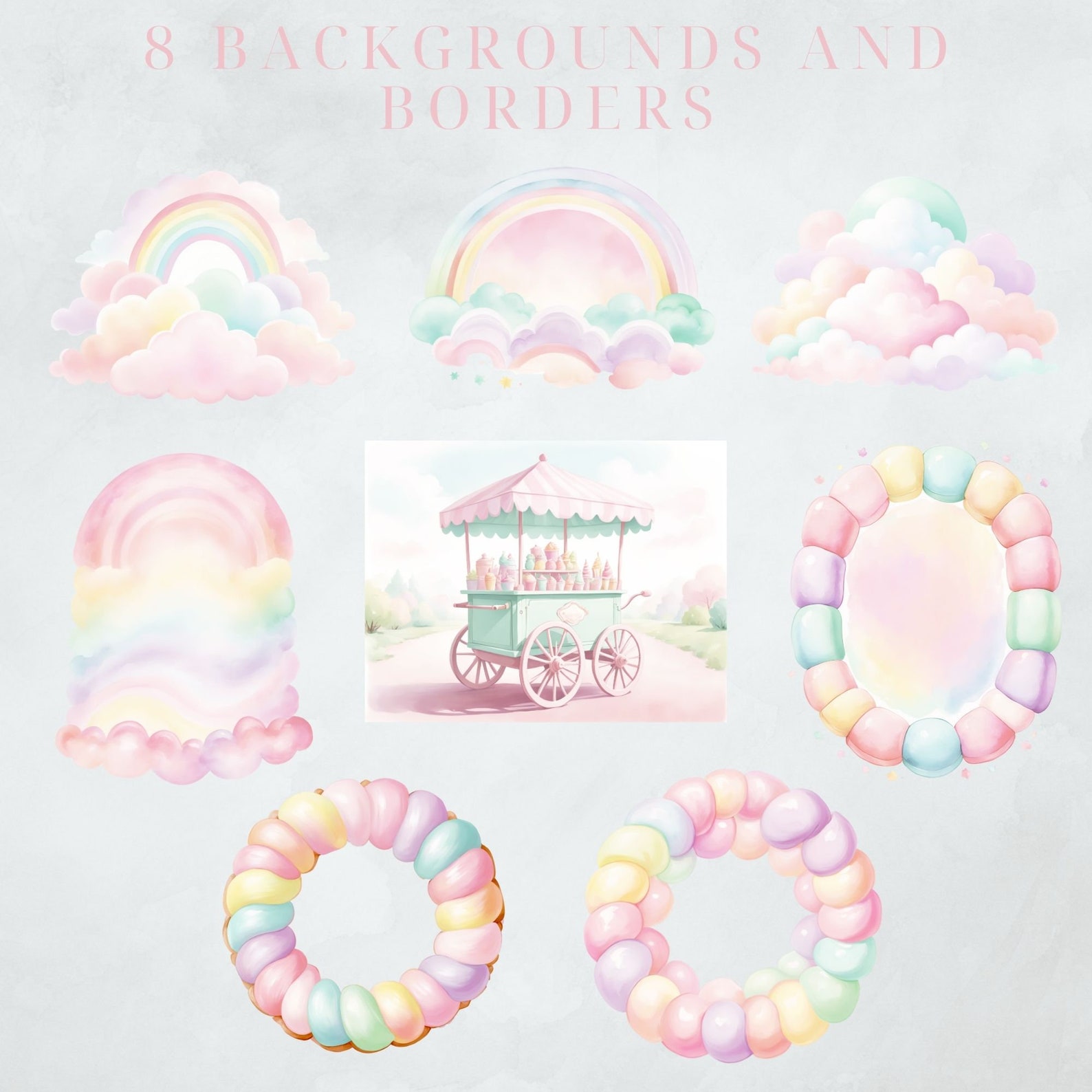 Pastel Candy Clipart Candy Floss Sweets Clipart Candyland Clipart Png ...