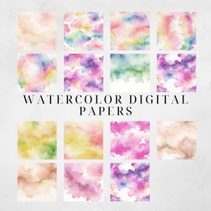 Ombre Watercolor Gradient Digital Papers Watercolor Splash Rainbow ...