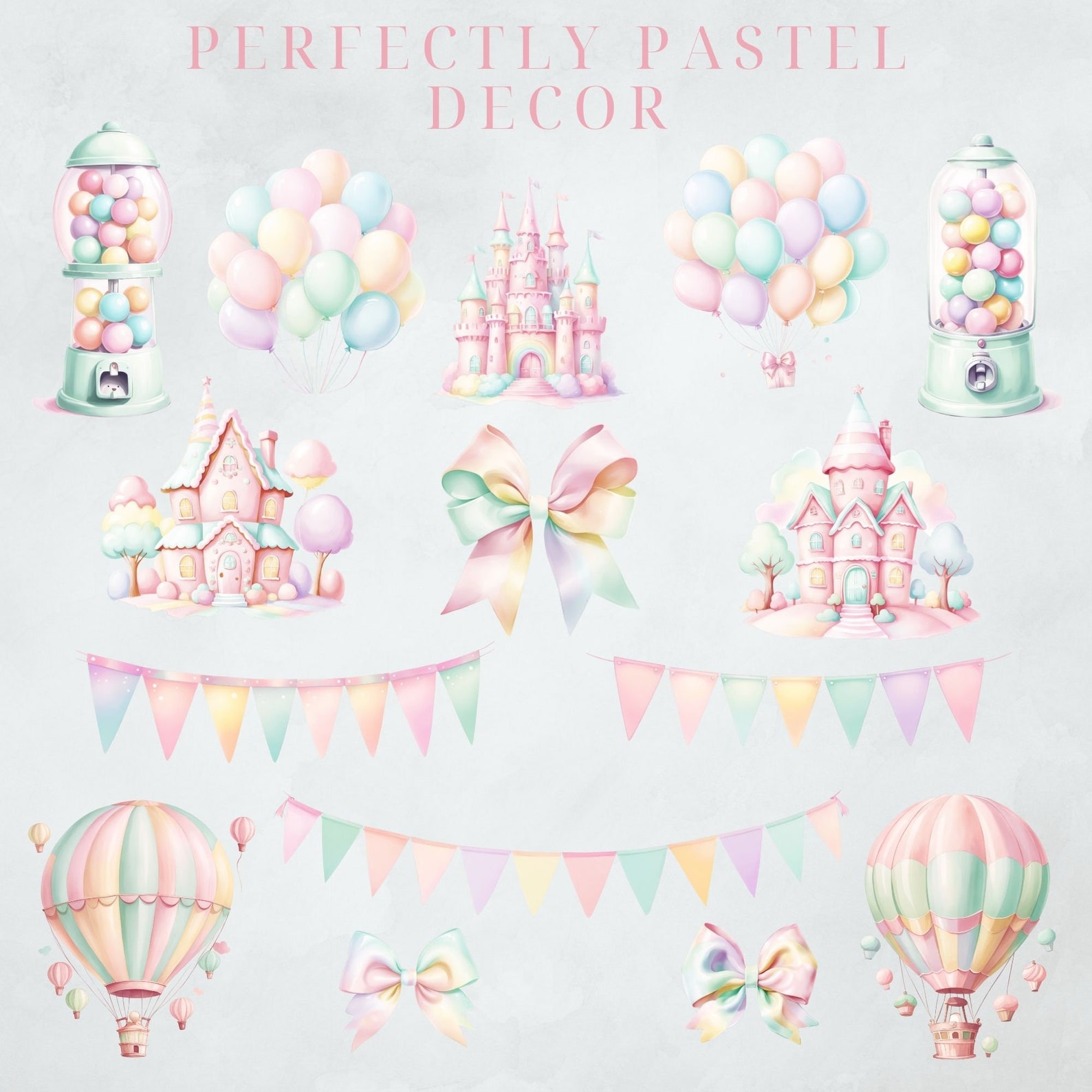 Pastel Birthday Clipart Candyland Carnival Unicorn Glitter Birthday ...