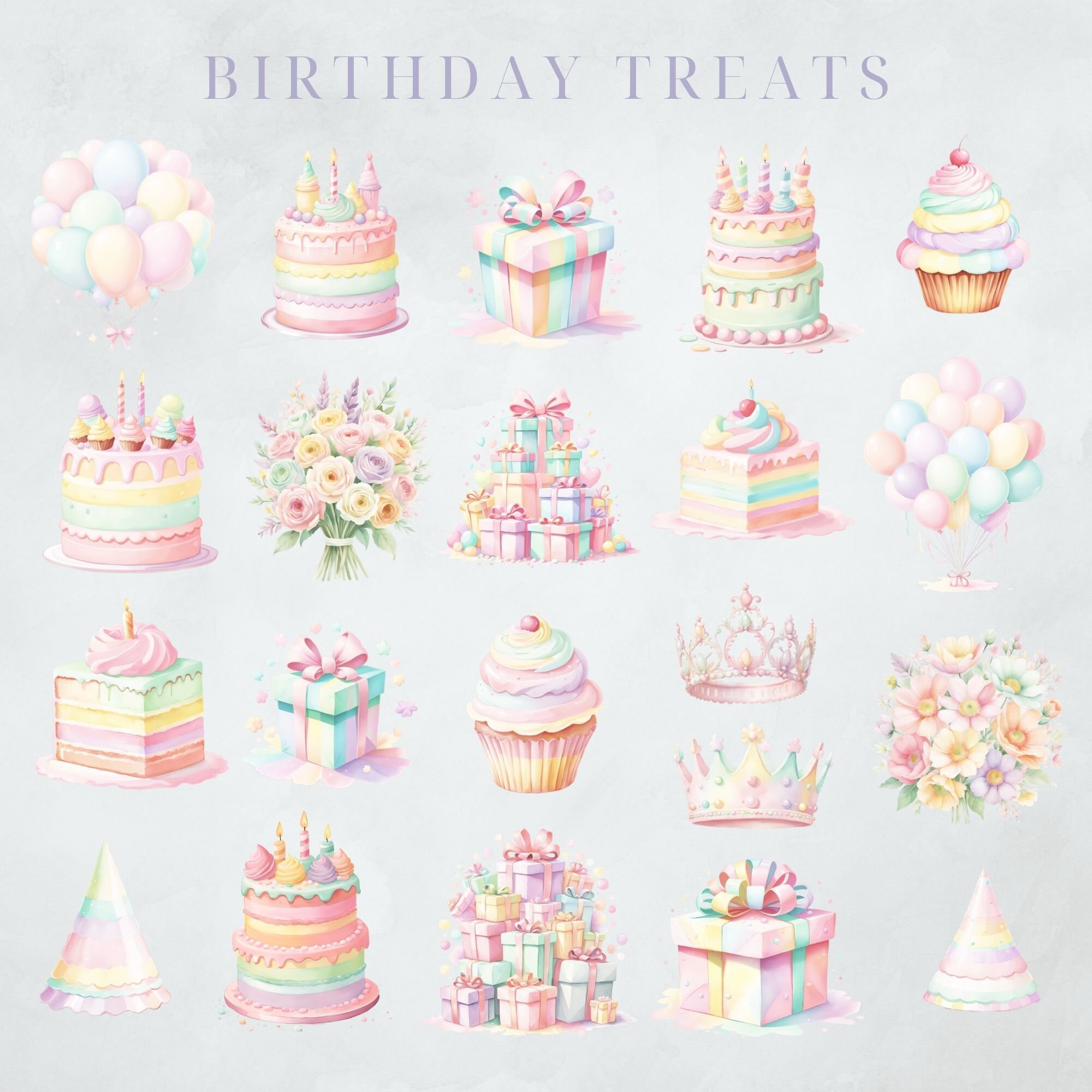 Pastel Candy Birth Day Clipart Pastel Balloons Candyland Clipart ...