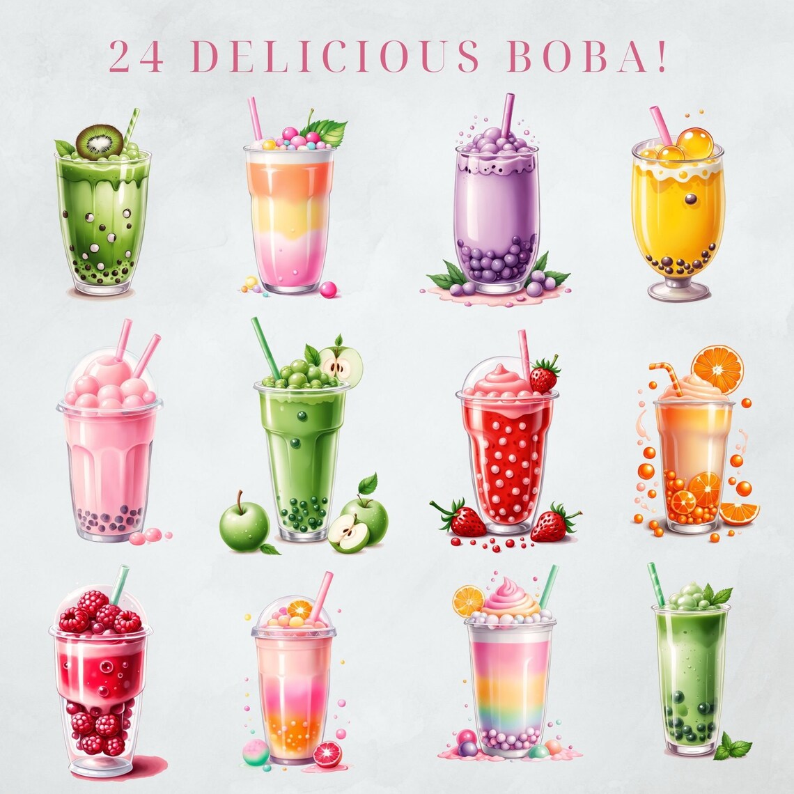 Boba Tea Clipart Milk Tea Png Bubble Tea Clipart Fruit Graphics ...