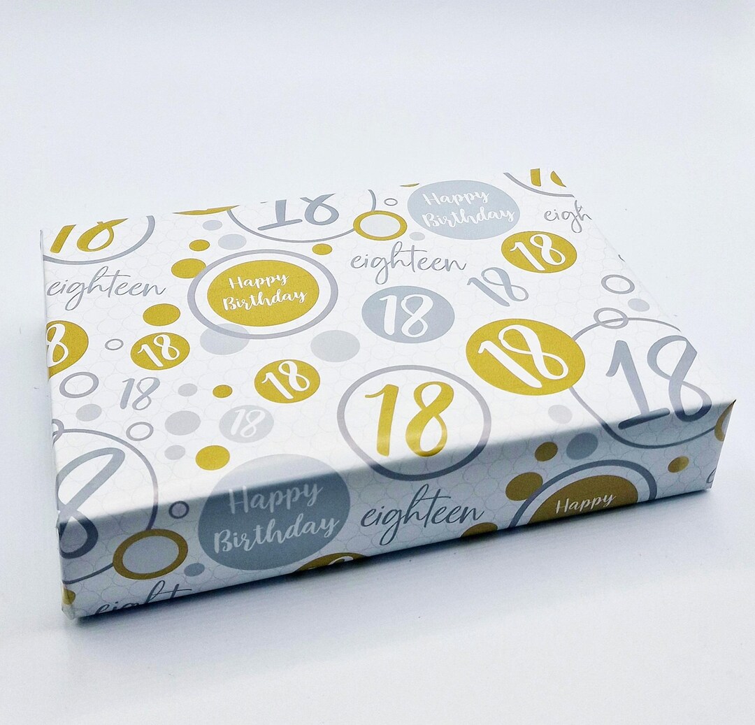 18th Birthday Wrapping Paper Age 18 Birthday Gold and Silver Unisex ...