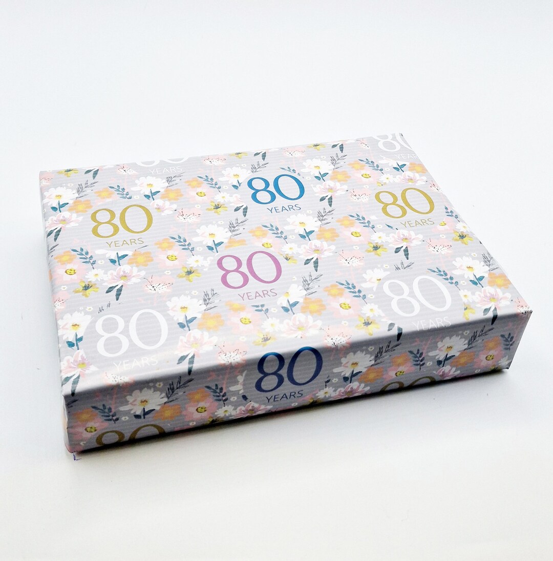80th Birthday Wrapping Paper Age 80 Birthday Silver Grey Elegant Classy ...