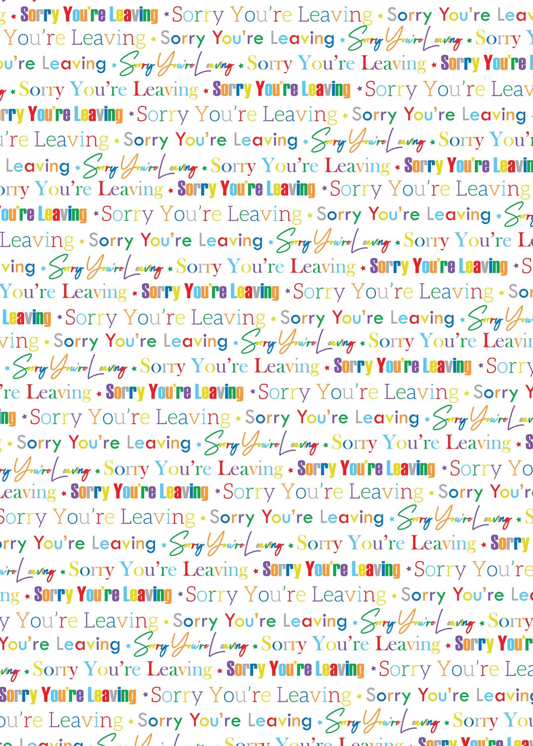 Sorry You're Leaving Words Wrapping Paper Good Luck Gift for Him & Her ...
