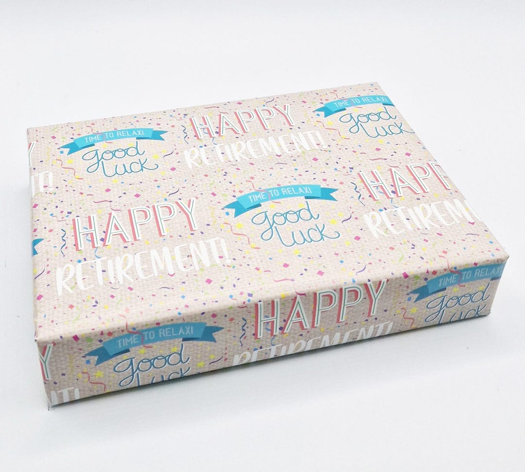 Happy Retirement Wrapping Paper Time to Relax Good Luck Retired Leaving ...