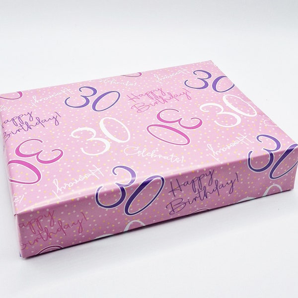 30th Birthday Wrapping Paper Pink - Etsy UK