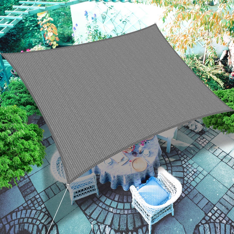 Houssity Permeable Sun Shade Sail Canopy Awning Shade Cloth for Pool ...