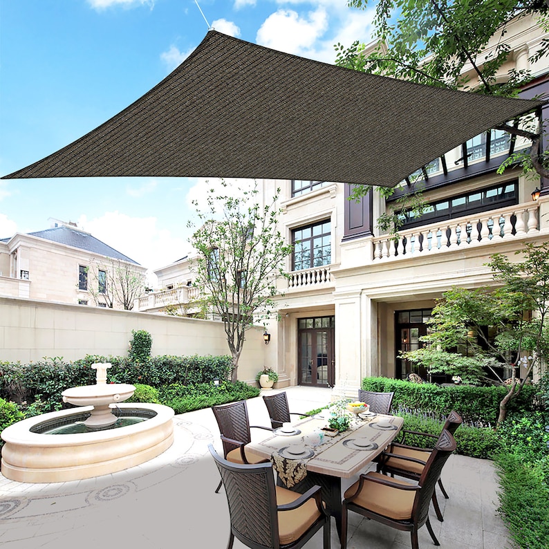 Houssity Permeable Sun Shade Sail Canopy Awning Shade Cloth for Pool ...