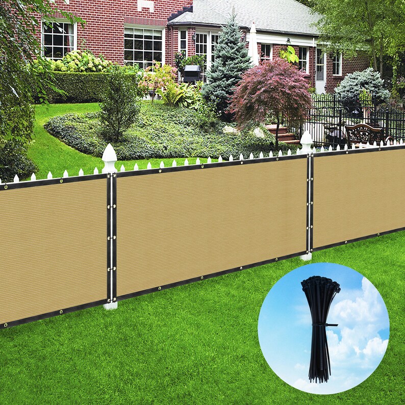 Houssity 7' Tall Fence Privacy Screen Cover Panel Shade Cloth Fabric ...