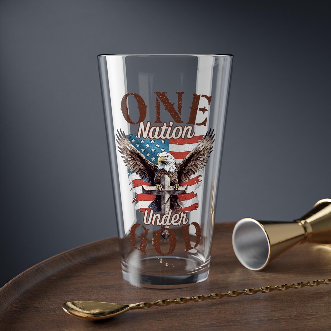 Patriotic Mixing Glass, American Flag Bartender Gift, 16oz Beer Cup ...