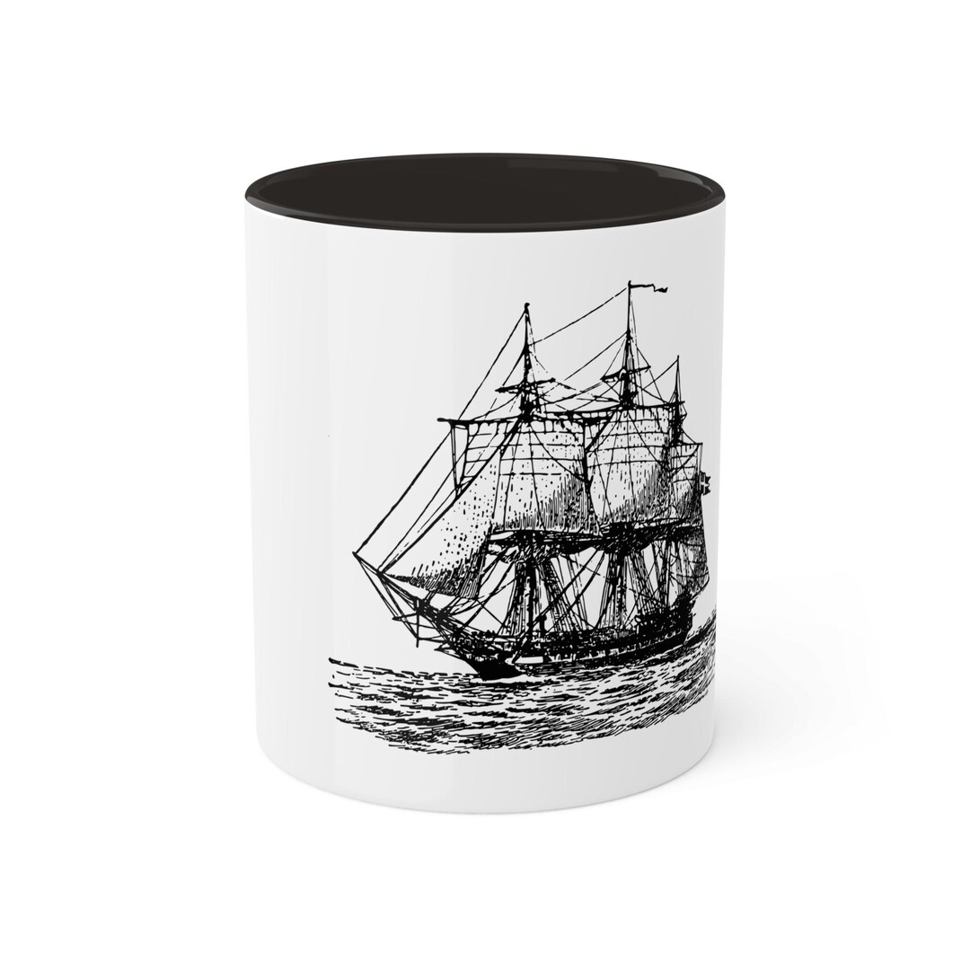 Nautical Clipper Ship Coffee Mug: Maritime Ocean Lover Gift - Etsy