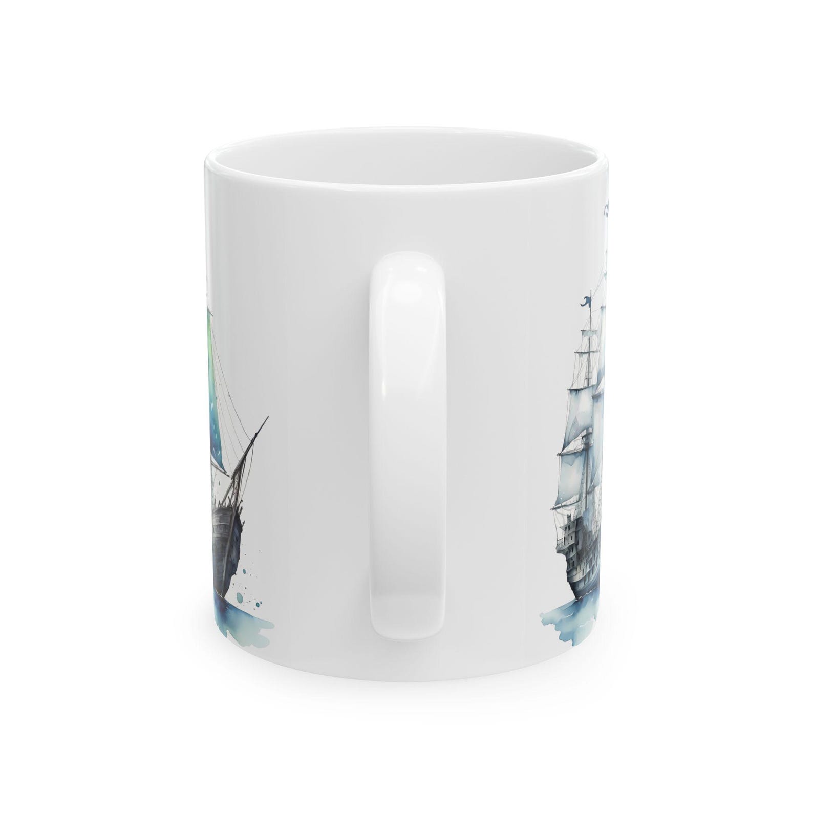 Watercolor Ship Ceramic Mug: Nautical Marine Decor - Etsy