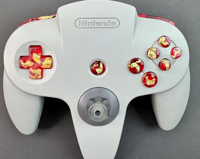 N64 “solar Flare" Full Button Set, Gold Flakes - Etsy