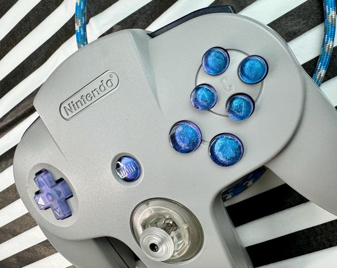 N64 “lylat" Full Button Set, Color Shifting Space Powder - Etsy