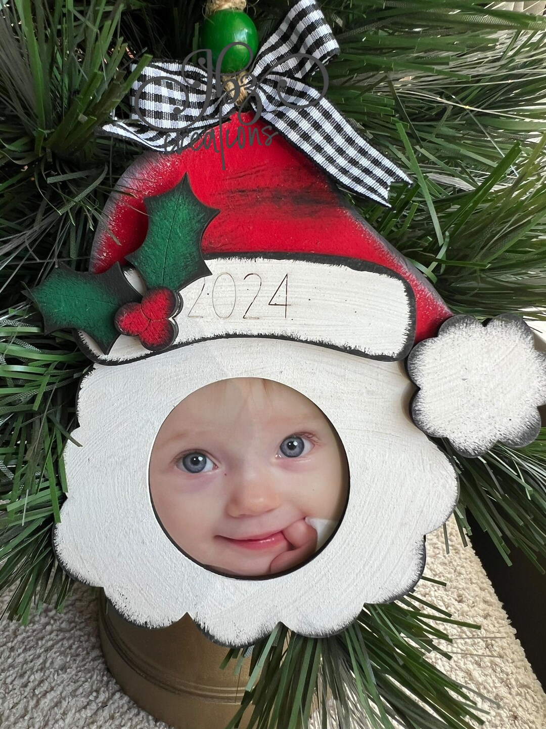 Santa "add-your-own-photo" Christmas Ornament Kids Photo Ornament - Etsy