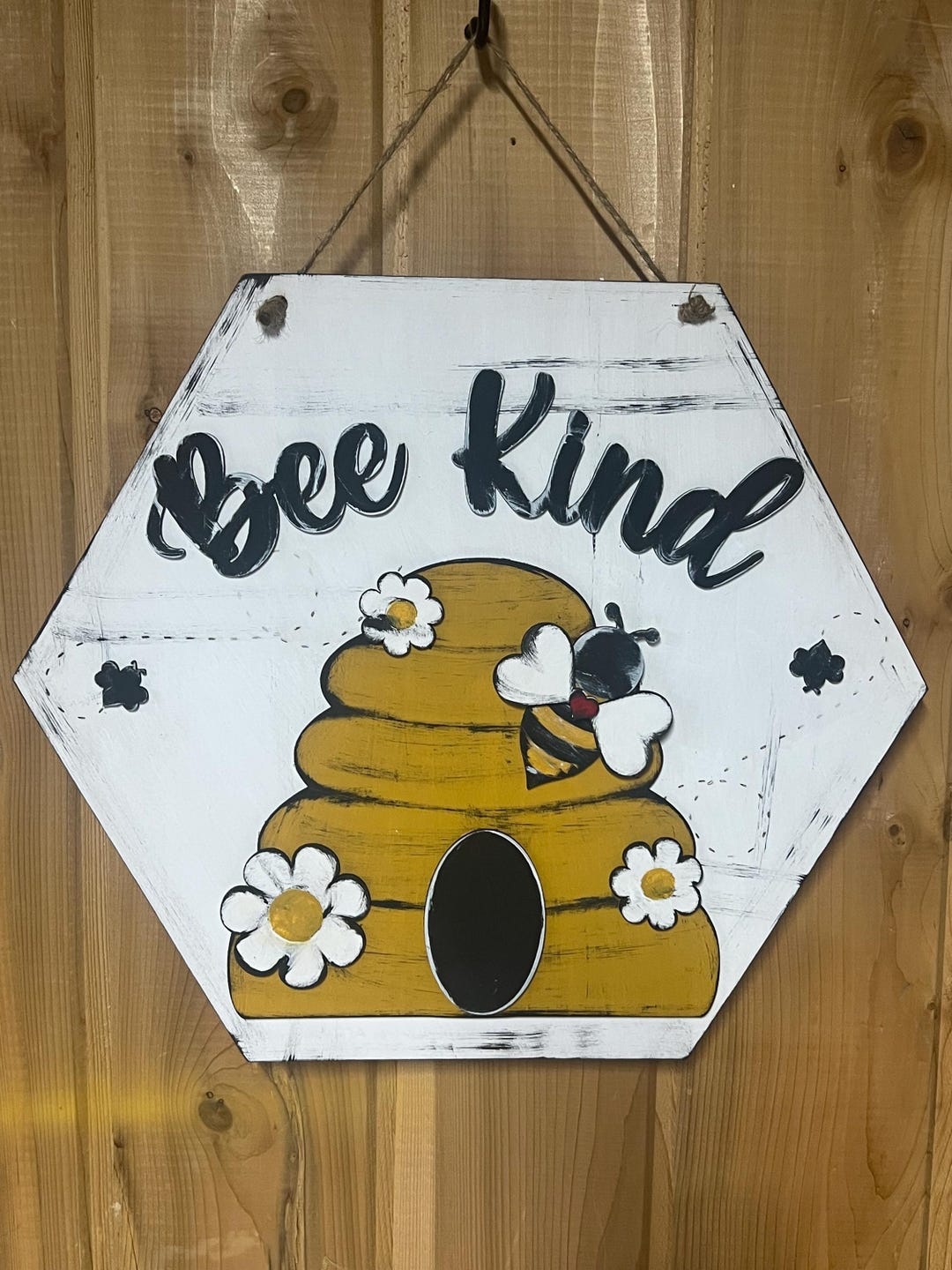 Bee Kind Sign Welcome Sign Honey Bee Door Hanger Honey Bee Sign Summer ...
