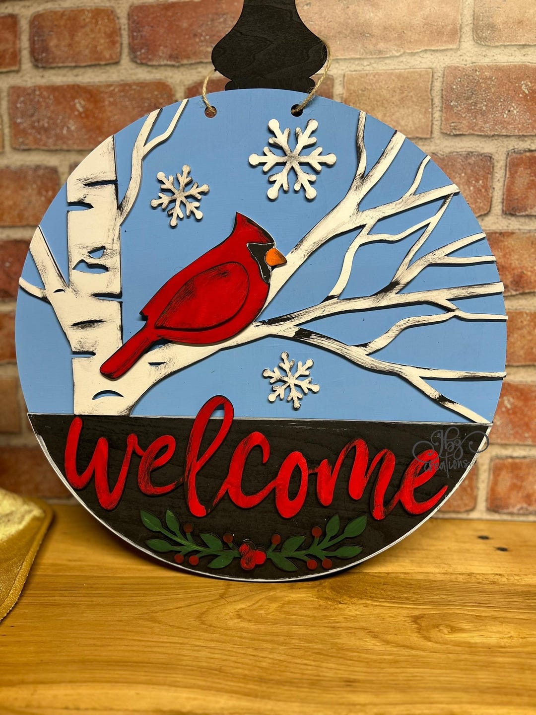 Winter Round Door Hanger Welcome Winter Round Door Sign Christmas Round ...