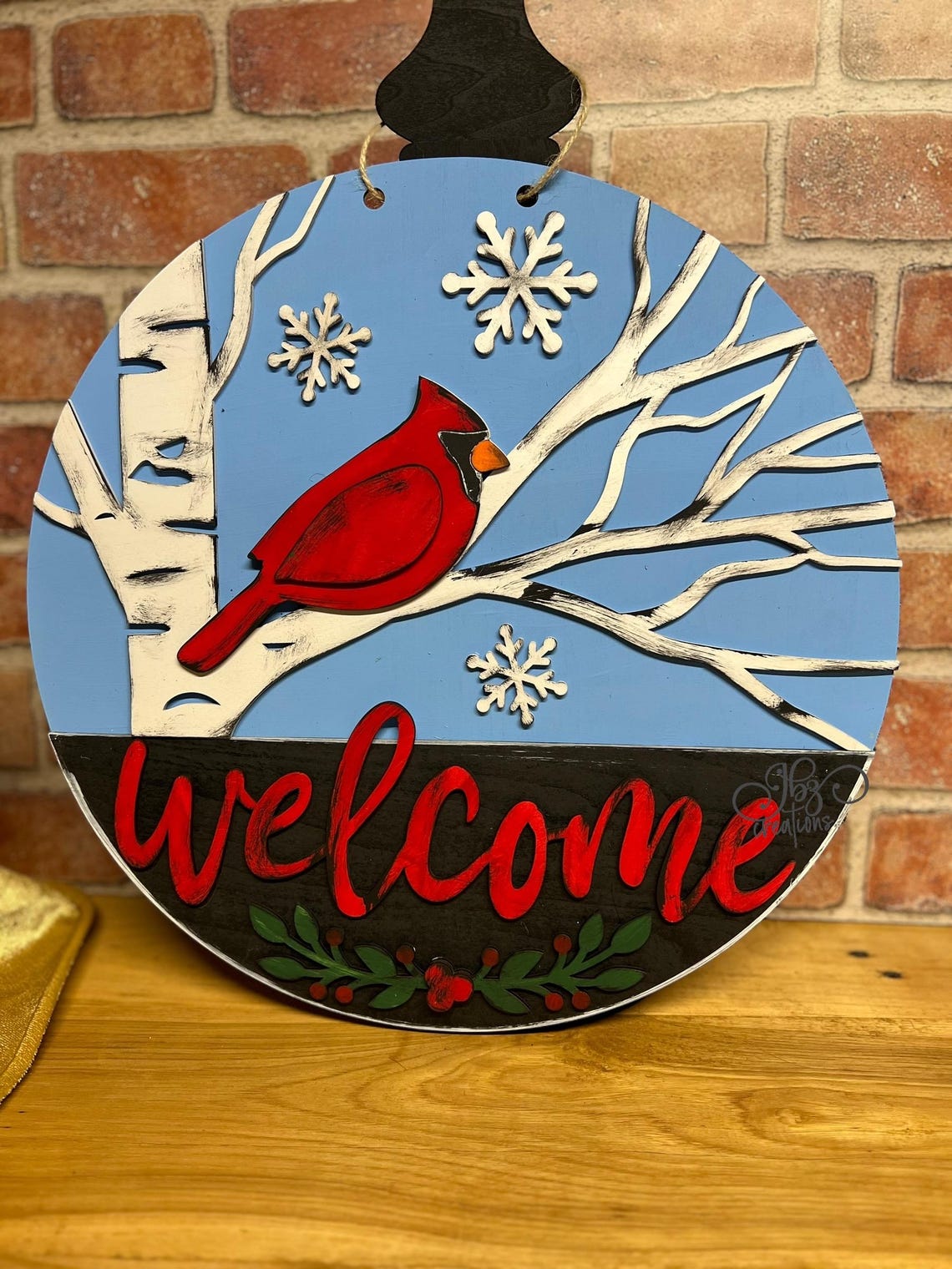 Winter Round Door Hanger Welcome Winter Round Door Sign Christmas Round ...
