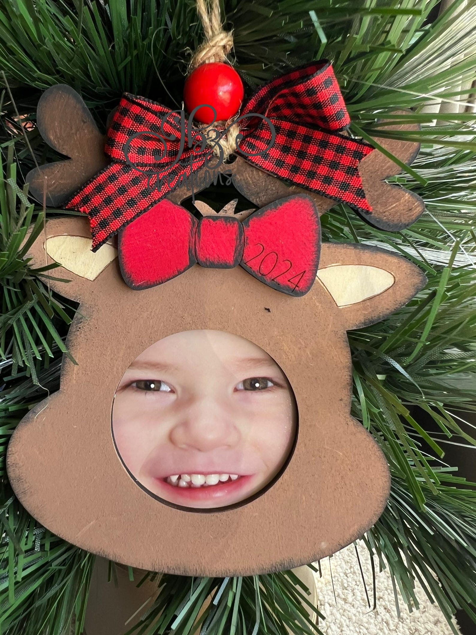 Rudolph Reindeer "add-your-own-photo" Christmas Ornament Kids Photo ...