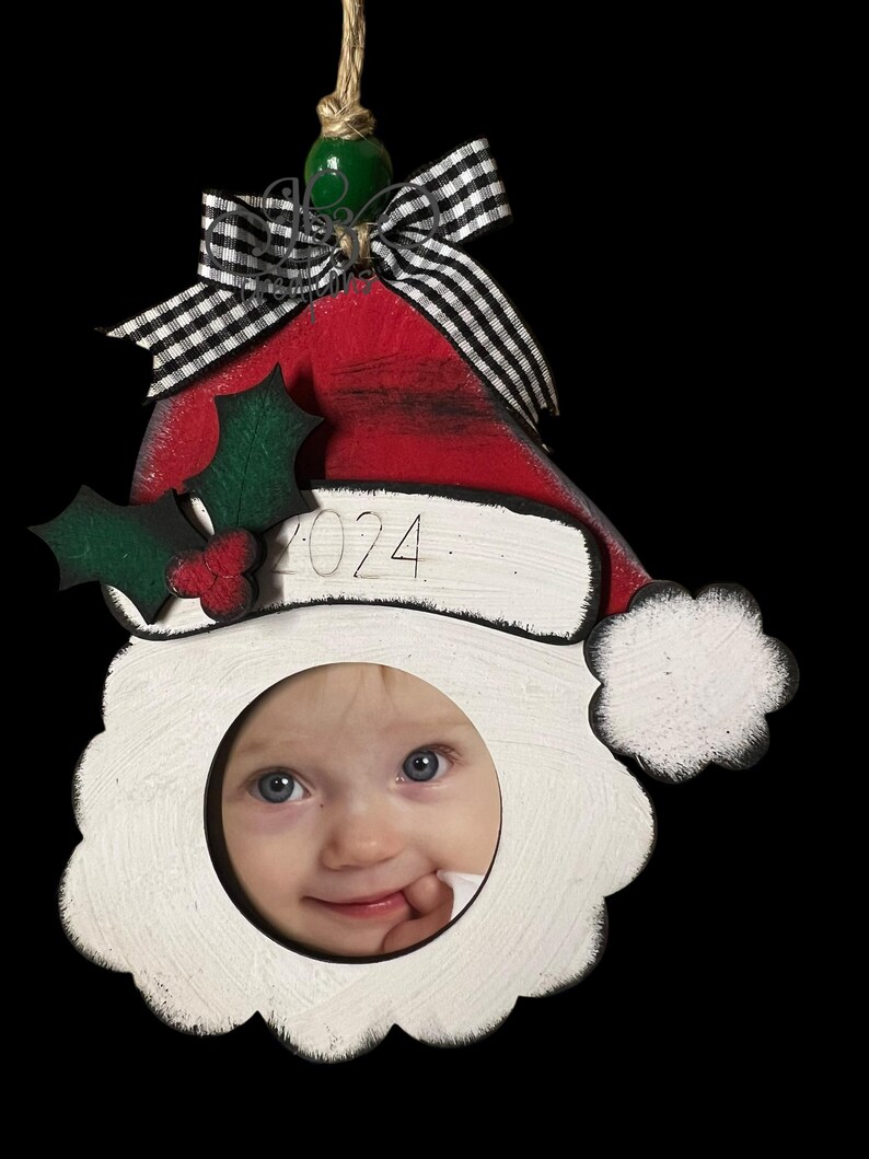 Santa "add-your-own-photo" Christmas Ornament Kids Photo Ornament - Etsy