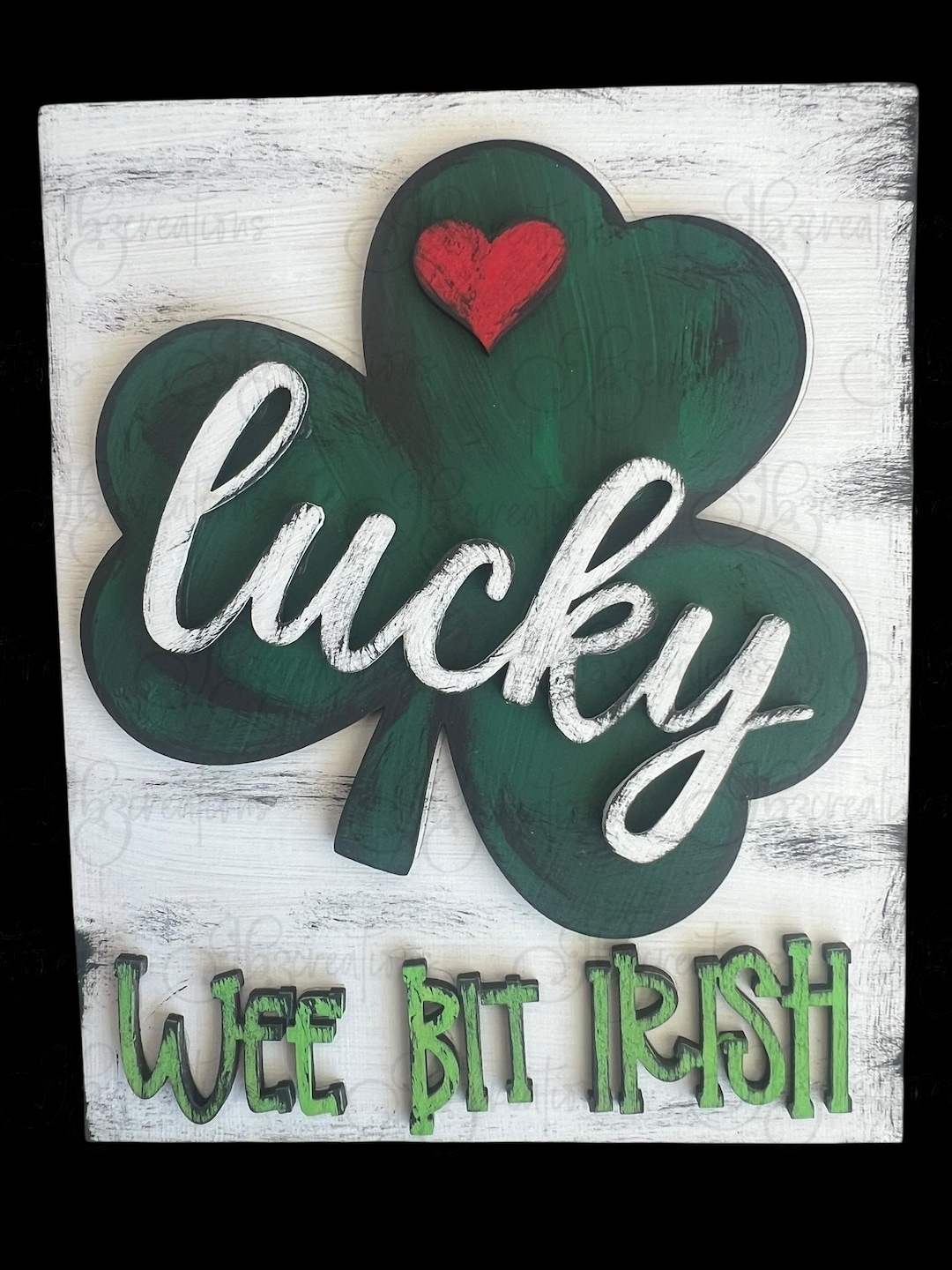 Lucky Shamrock Chunky Block Frame Interchangeable Wood Frame Wood Sign ...