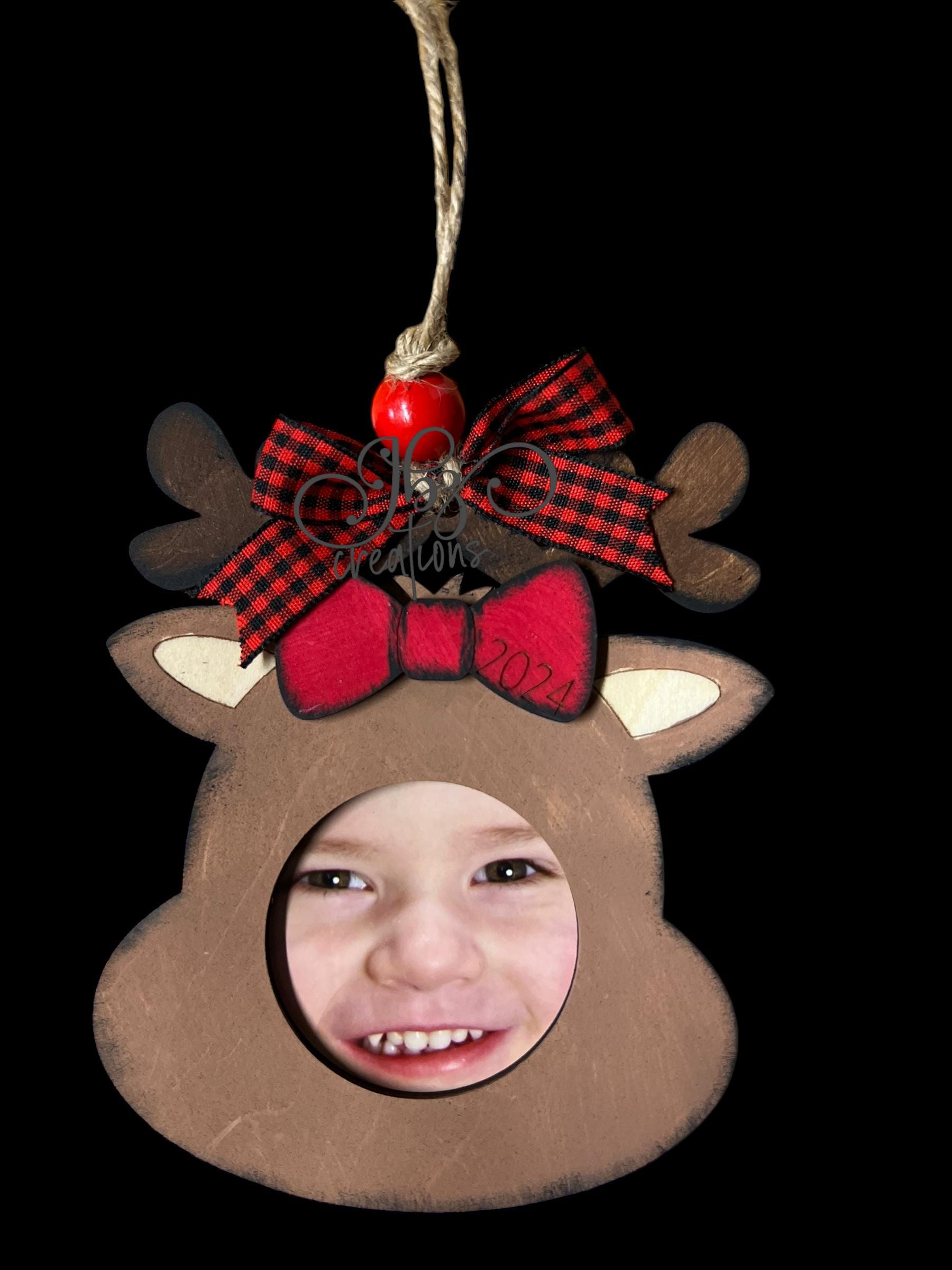Rudolph Reindeer "add-your-own-photo" Christmas Ornament Kids Photo ...