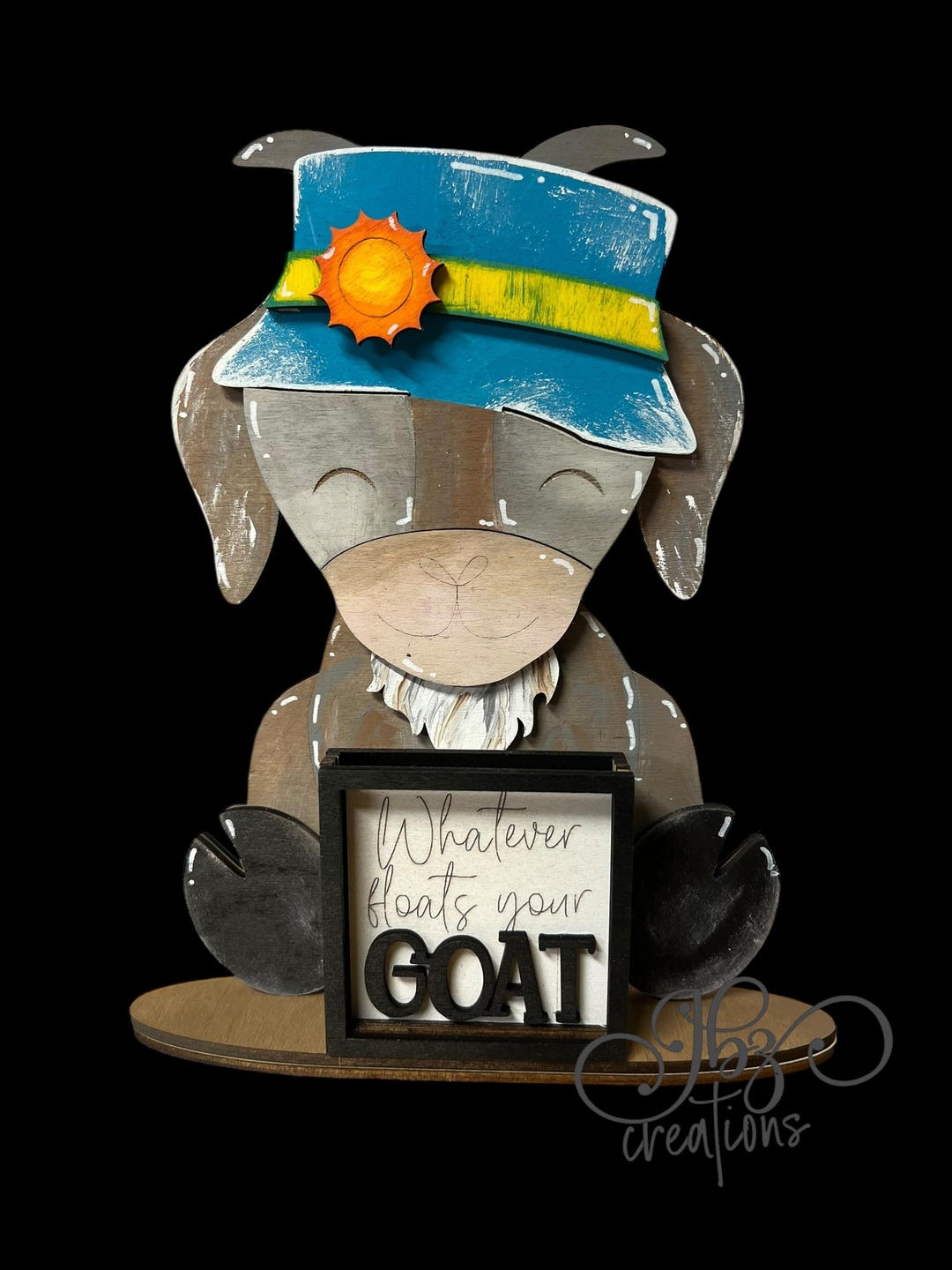 Farm Animal Goat With Interchangeable Seasonal Hats Shelf Sitter Goat ...