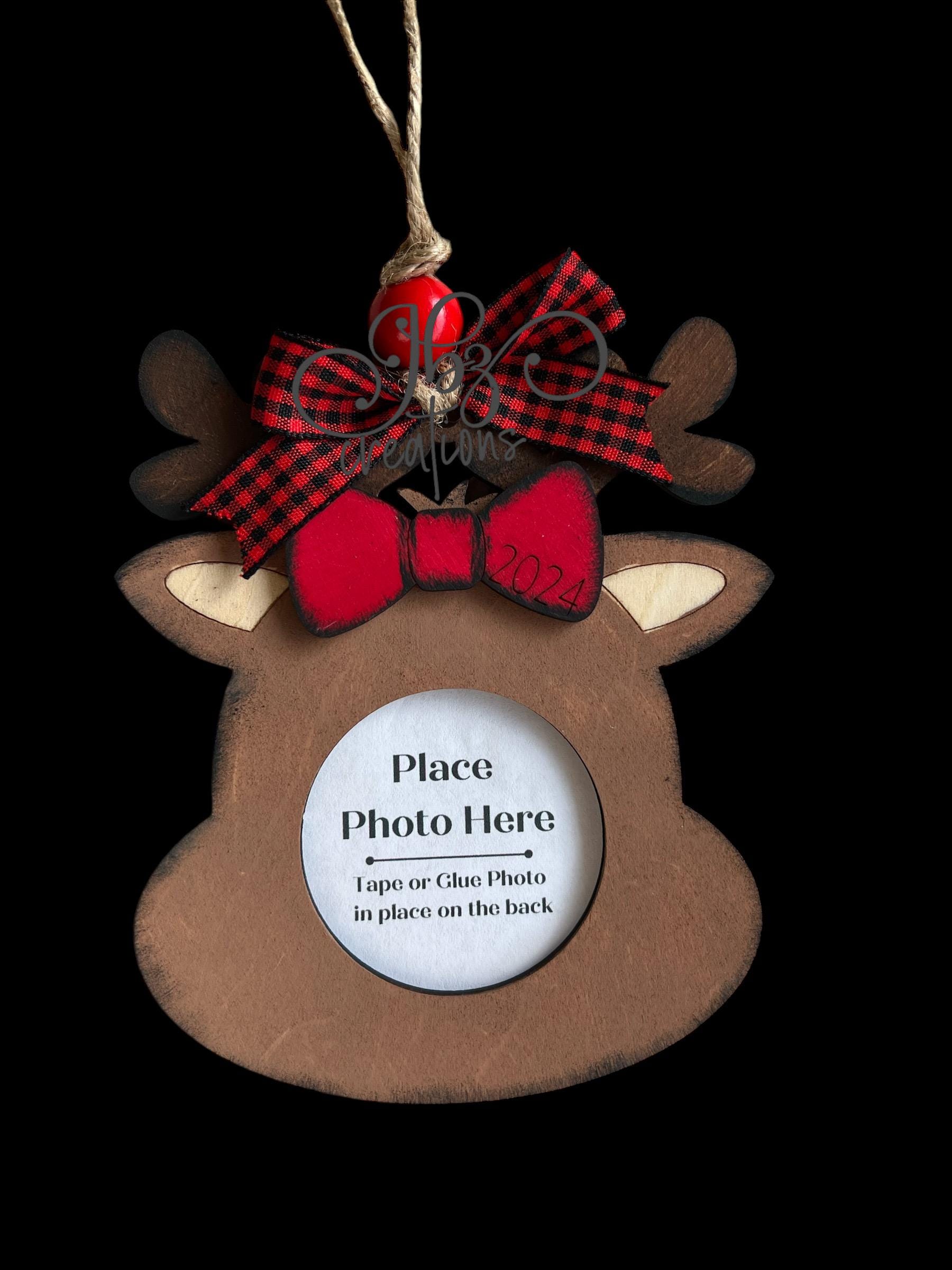Rudolph Reindeer "add-your-own-photo" Christmas Ornament Kids Photo ...